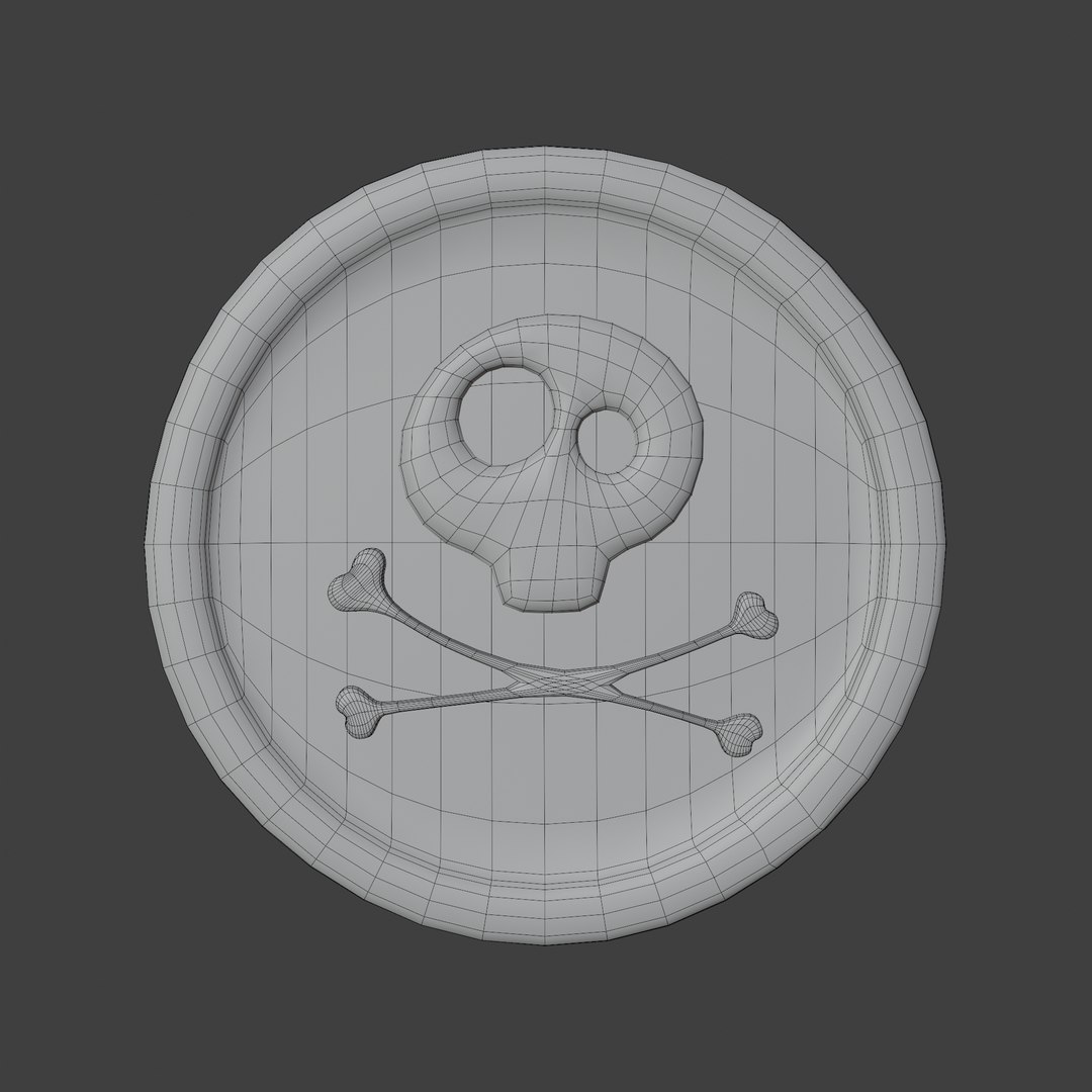 3D Golden Coin With Pirate Sign As Skull And Bones Model - TurboSquid ...