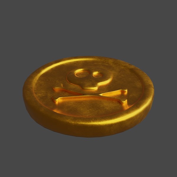 3D Golden Coin with Pirate Sign as Skull and Bones model - TurboSquid ...