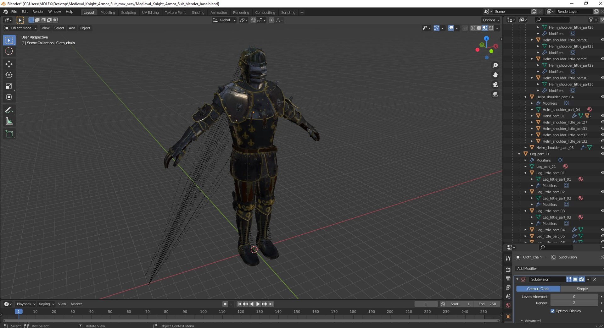 3D Medieval Knight Armor Suit Model - TurboSquid 2215067