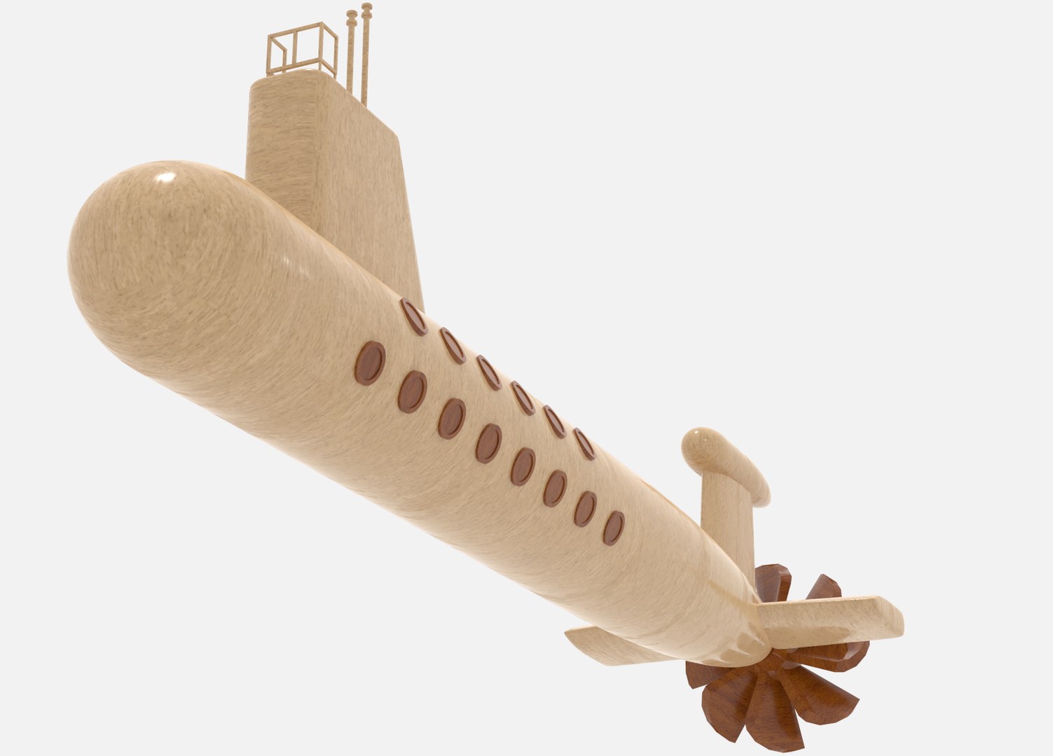 3D Wooden Submarine - TurboSquid 1620029