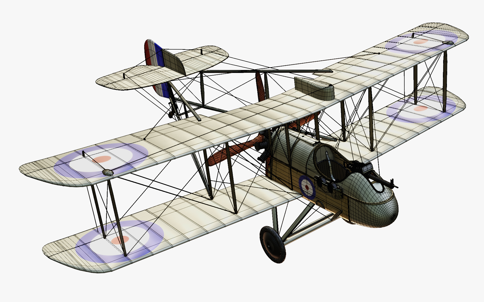 3ds max airco dh 2 aircraft