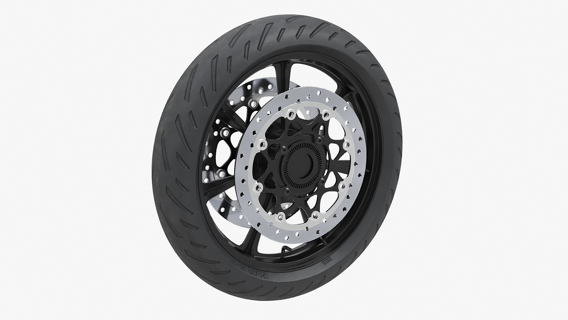 Sport Motorcycle Front Wheel With Brake Disc Black 3D Model ...