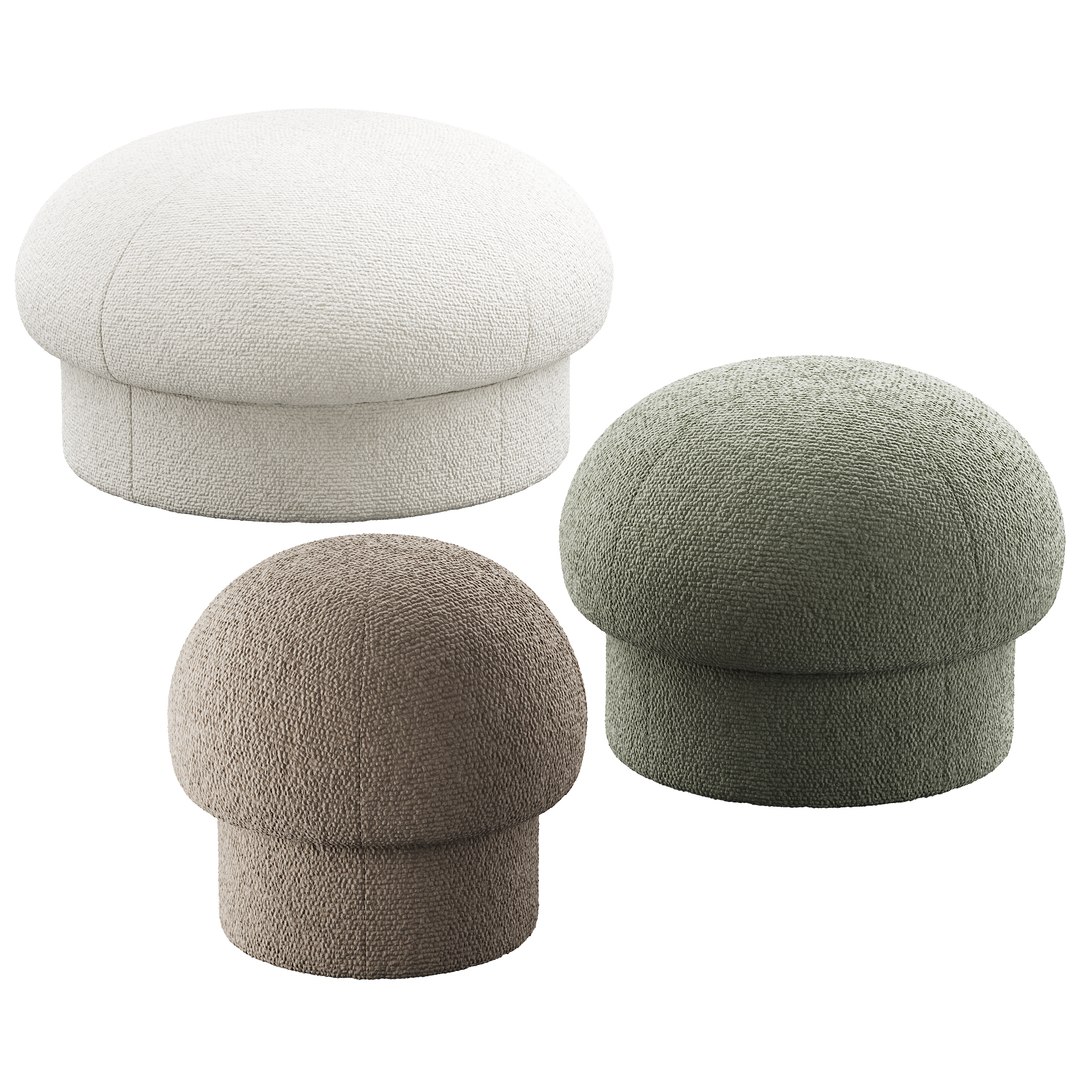 3D 351 Uno Pouf Stool And Ottoman - TurboSquid 2077060