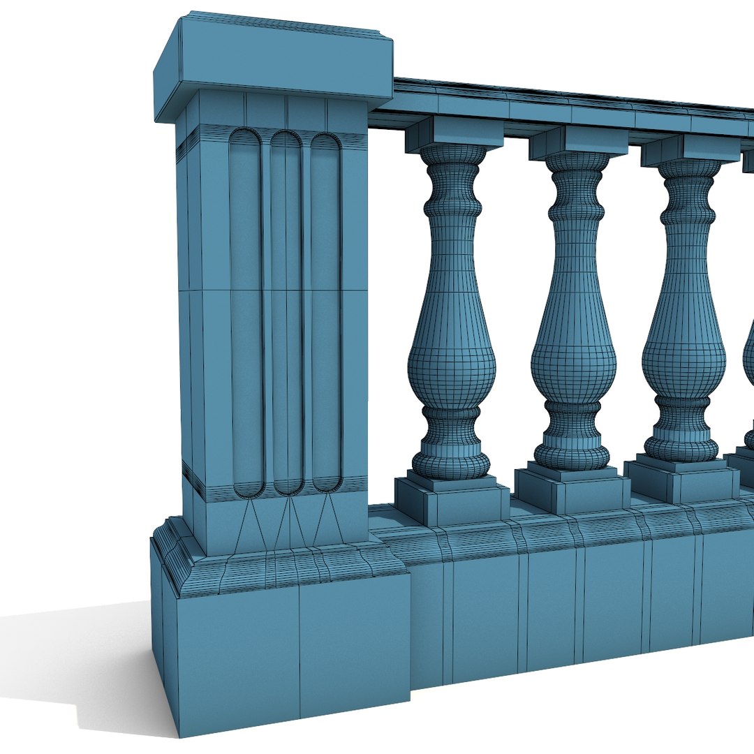 3D Model Balustrade Baluster Architecture - TurboSquid 1361826