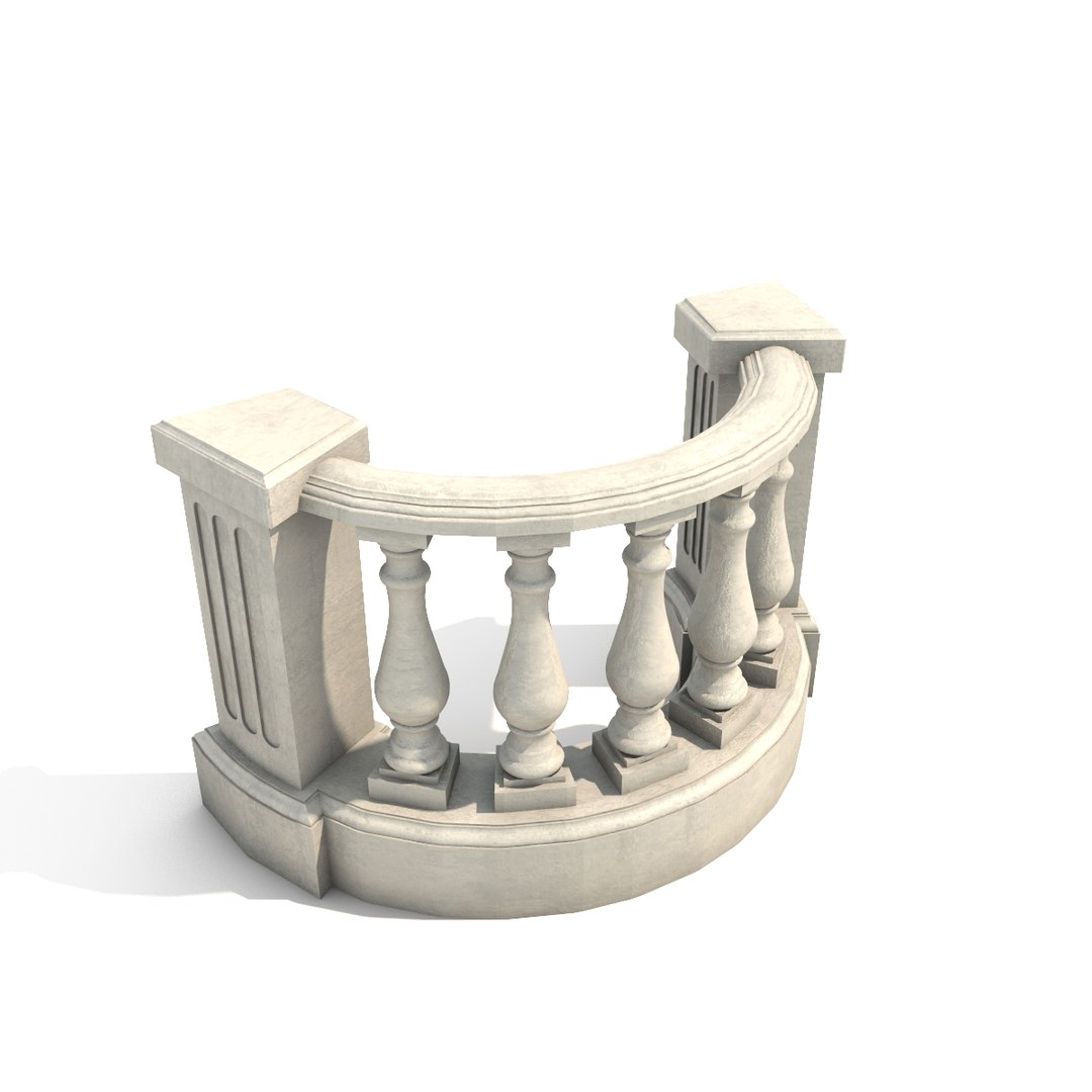 3D Model Balustrade Baluster Architecture - TurboSquid 1361826