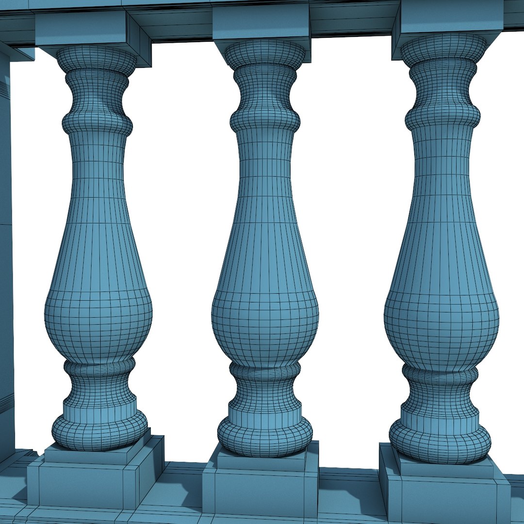 3D Model Balustrade Baluster Architecture - TurboSquid 1361826