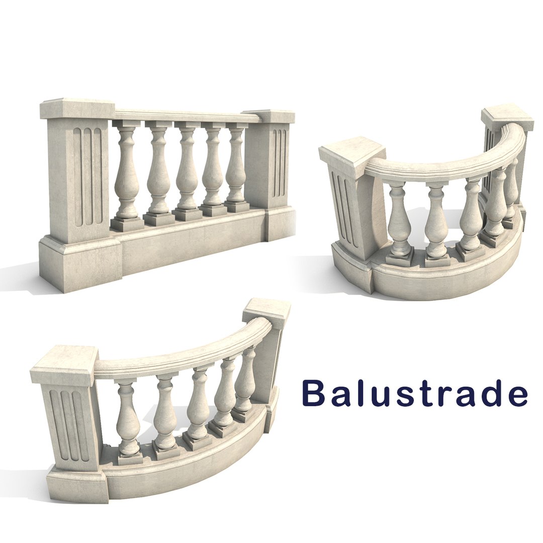 3D Model Balustrade Baluster Architecture - TurboSquid 1361826