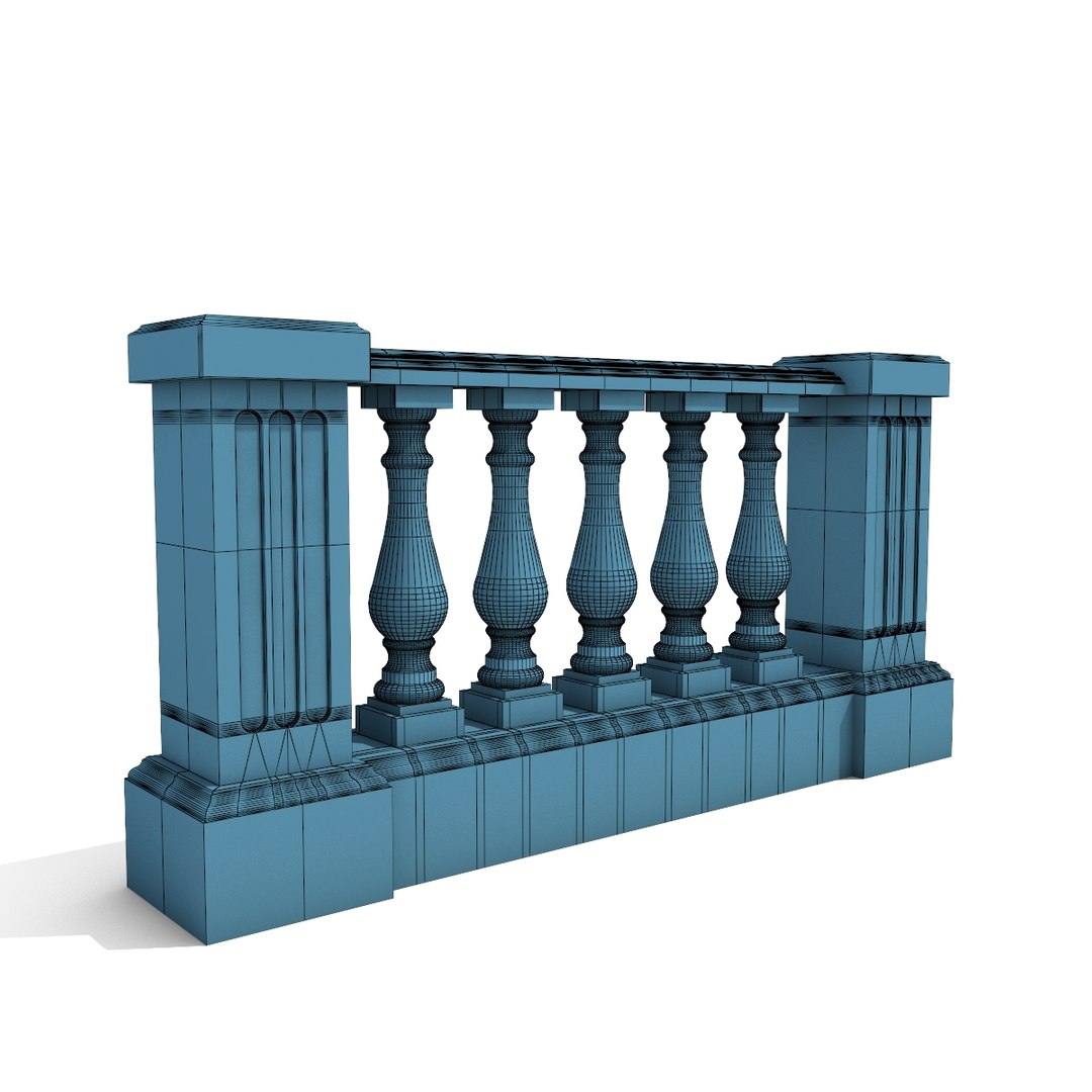 3D Model Balustrade Baluster Architecture - TurboSquid 1361826