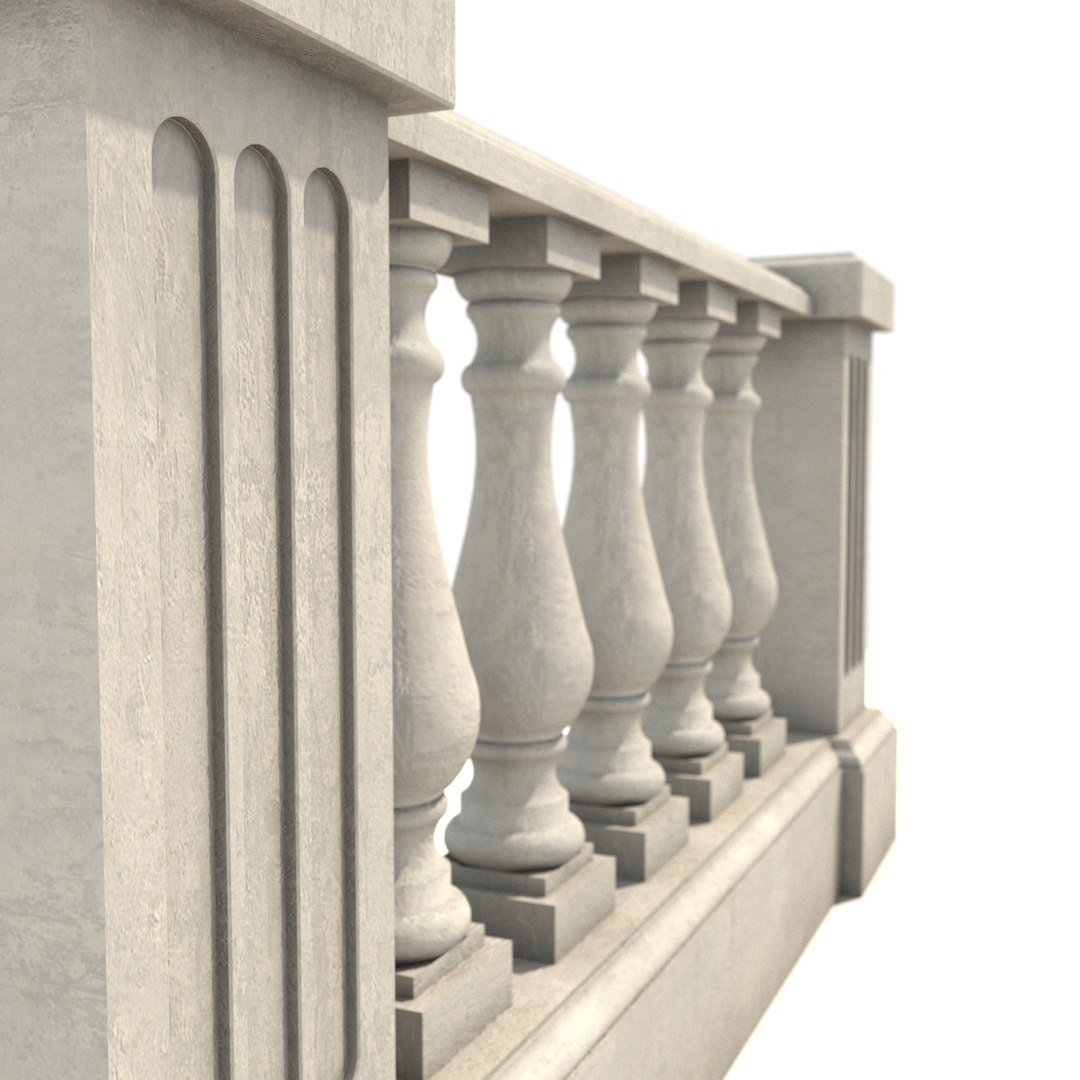 3D Model Balustrade Baluster Architecture - TurboSquid 1361826