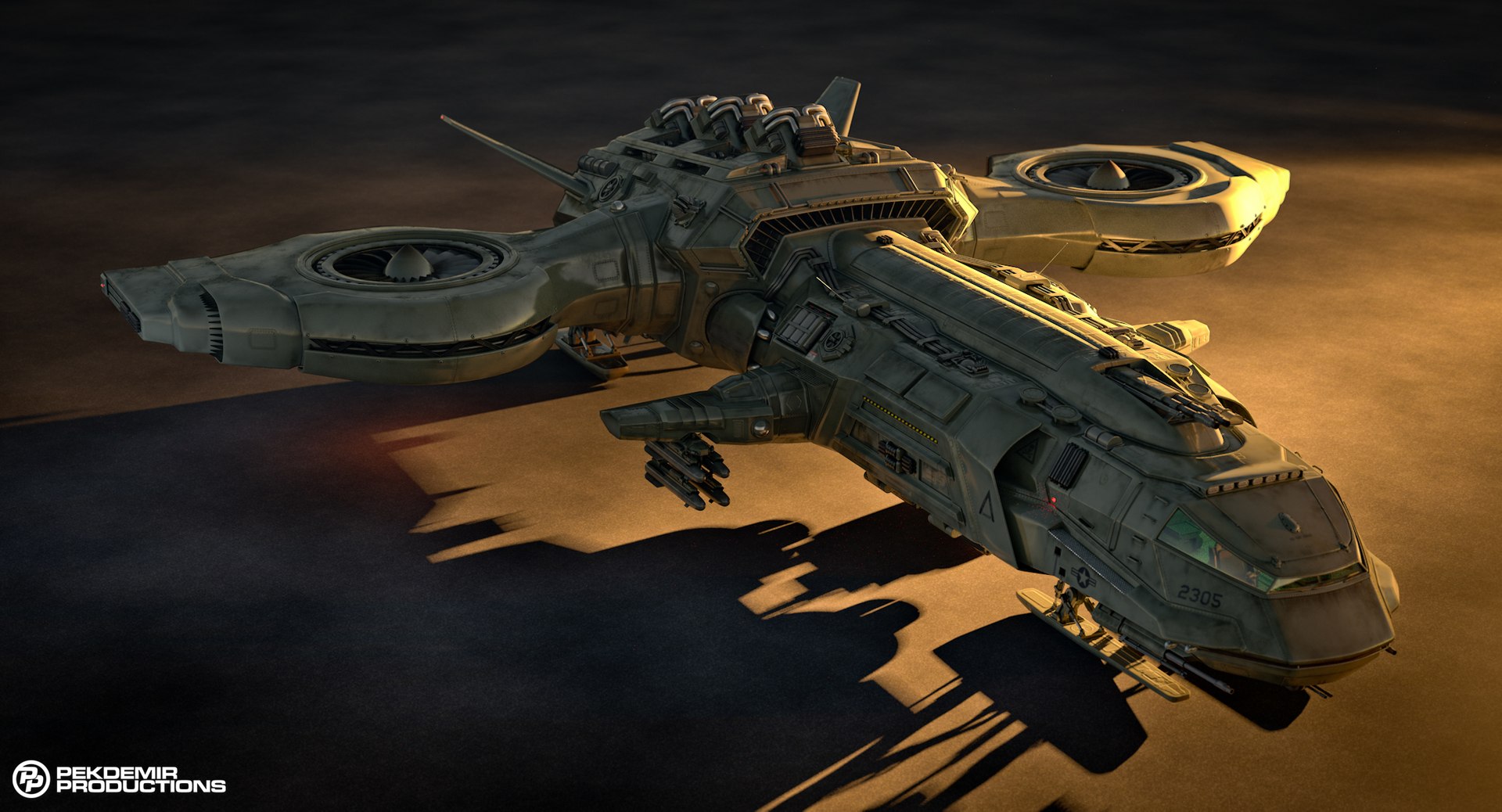 3d model of fictional aircraft dropship