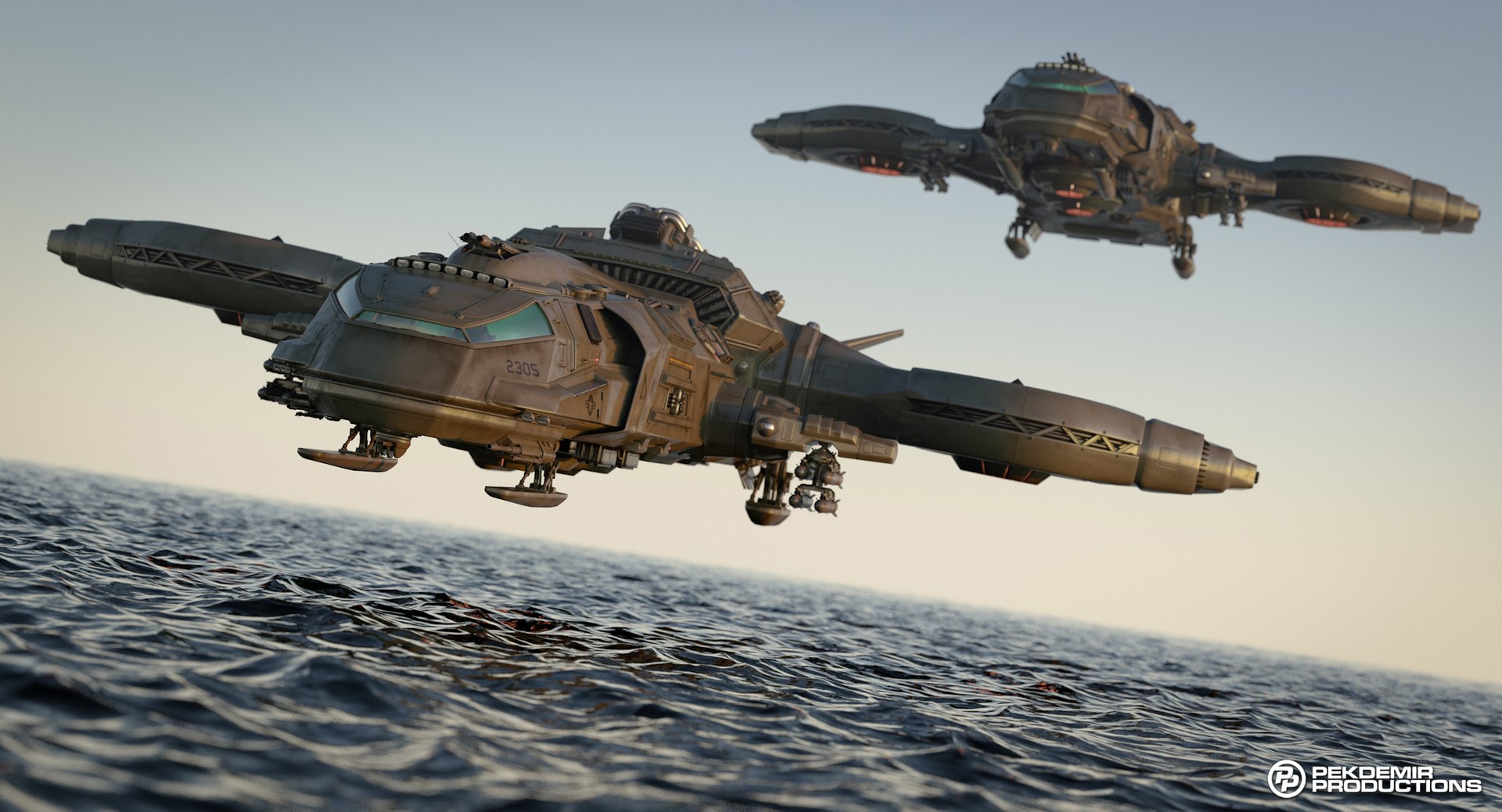 3d model of fictional aircraft dropship