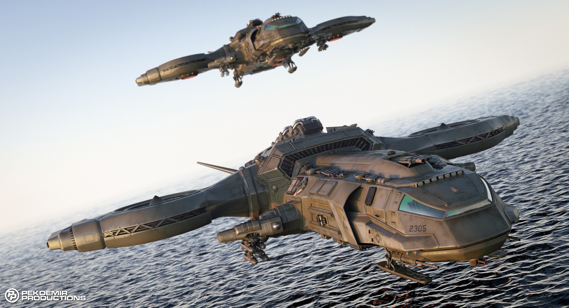 3d model of fictional aircraft dropship