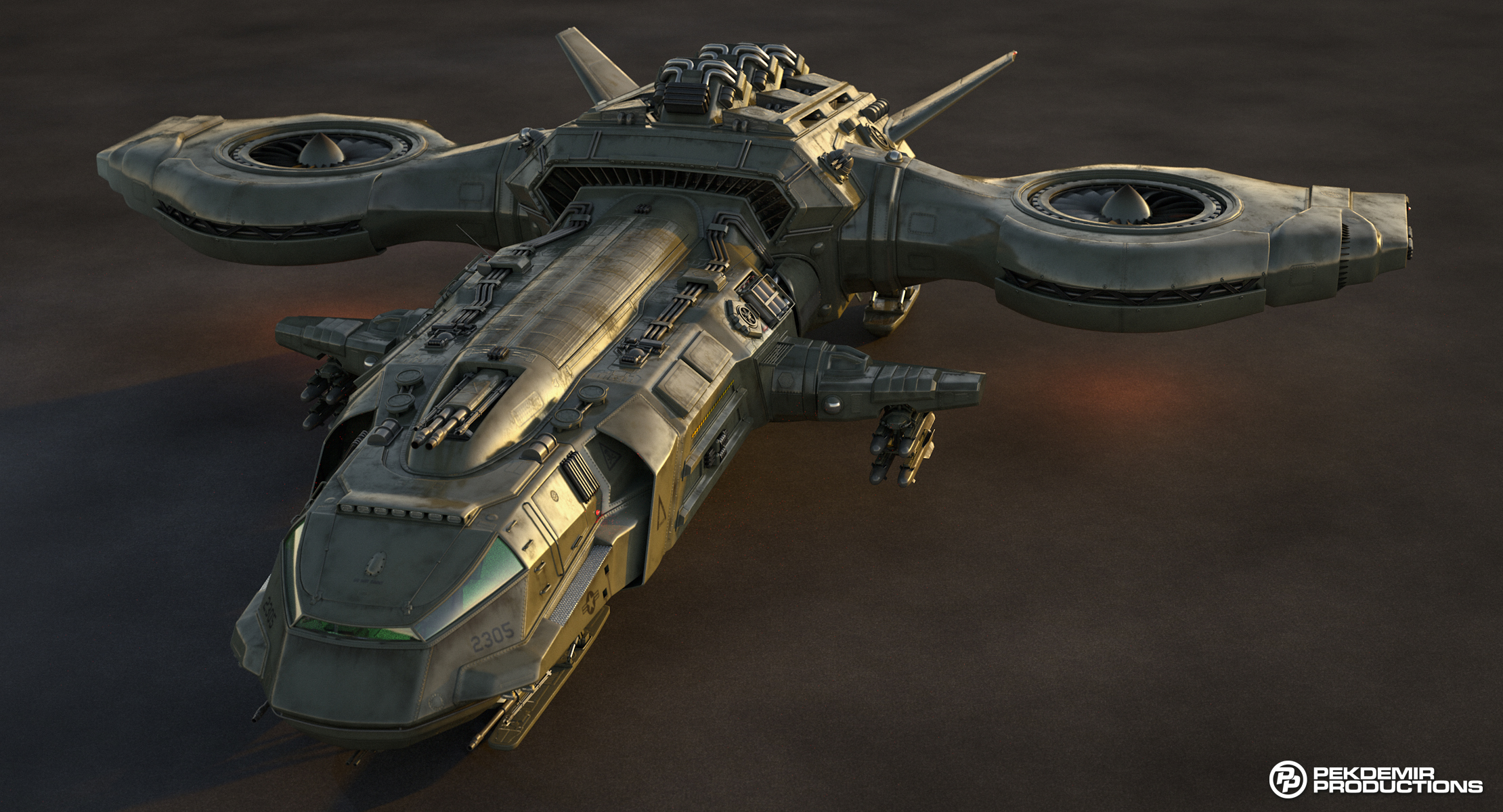3d model of fictional aircraft dropship