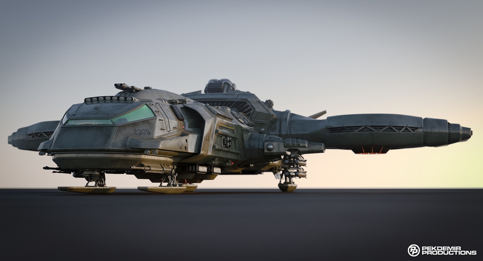 3d model of fictional aircraft dropship