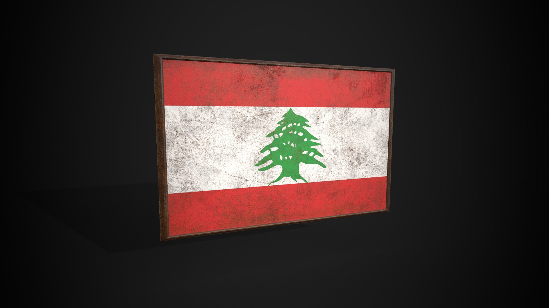 Old Picture Frame With Lebanon Flag - Game Ready PBR Low-poly 3D Model ...