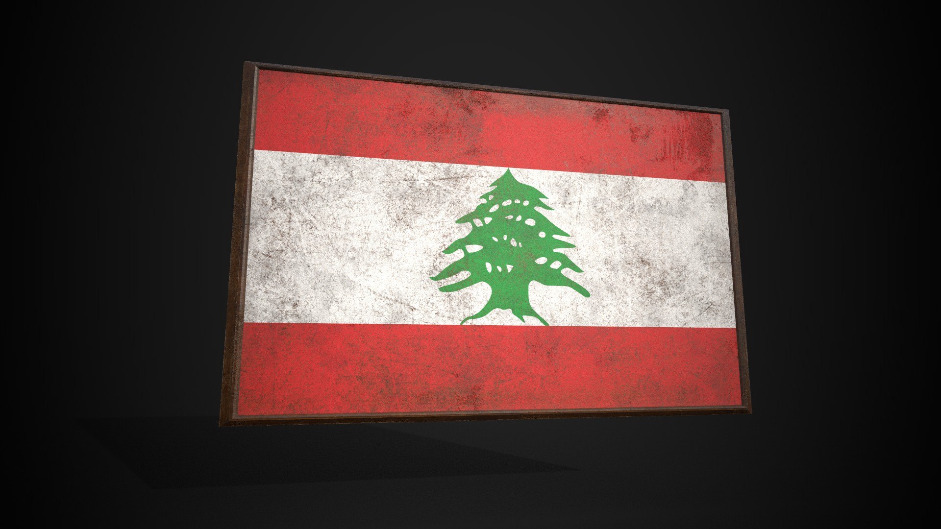 Old Picture Frame With Lebanon Flag - Game Ready PBR Low-poly 3D Model ...
