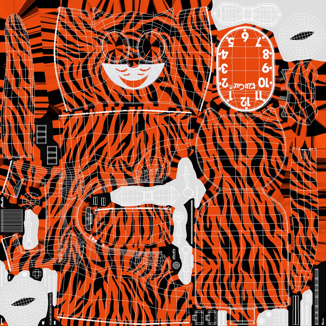 Bengal Tiger Kit Cat Clock Rigged 3D - TurboSquid 2065197