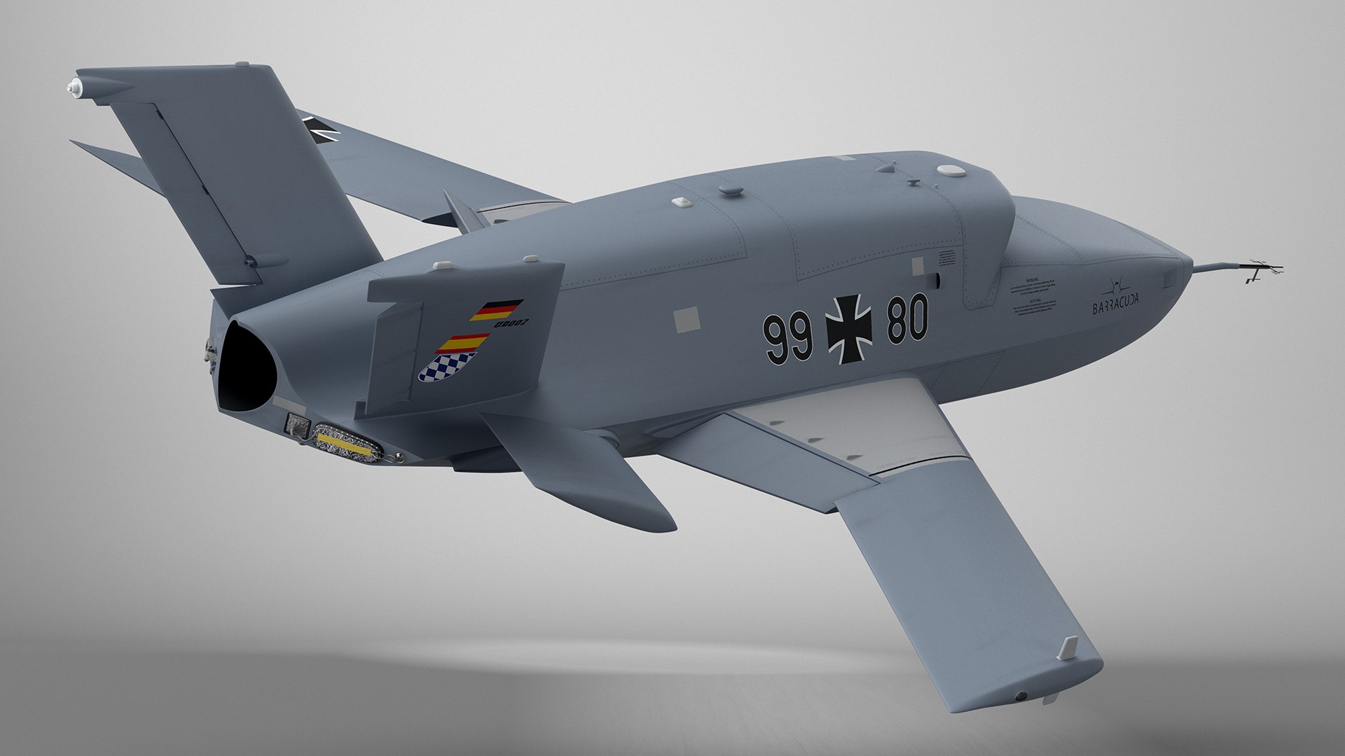 3D Jet Powered UAV EADS Barracuda Rigged For Cinema 4D - TurboSquid 2282256