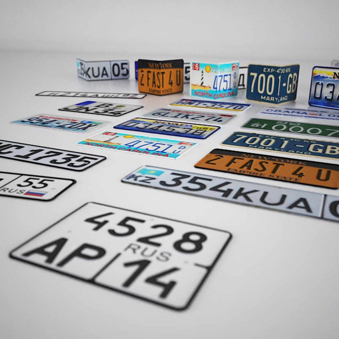 License plate car number 3D - TurboSquid 1152492