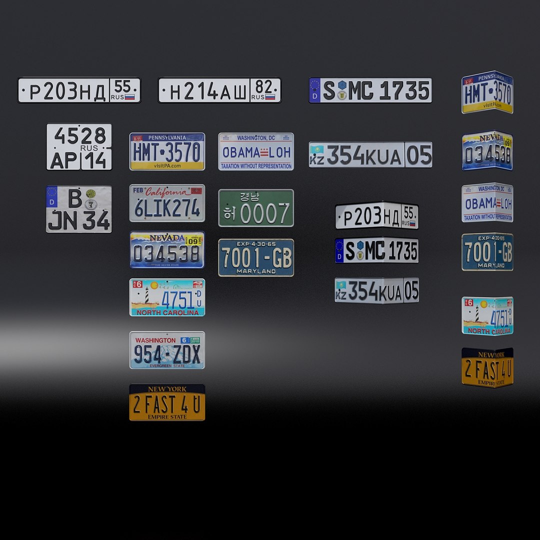 License plate car number 3D - TurboSquid 1152492