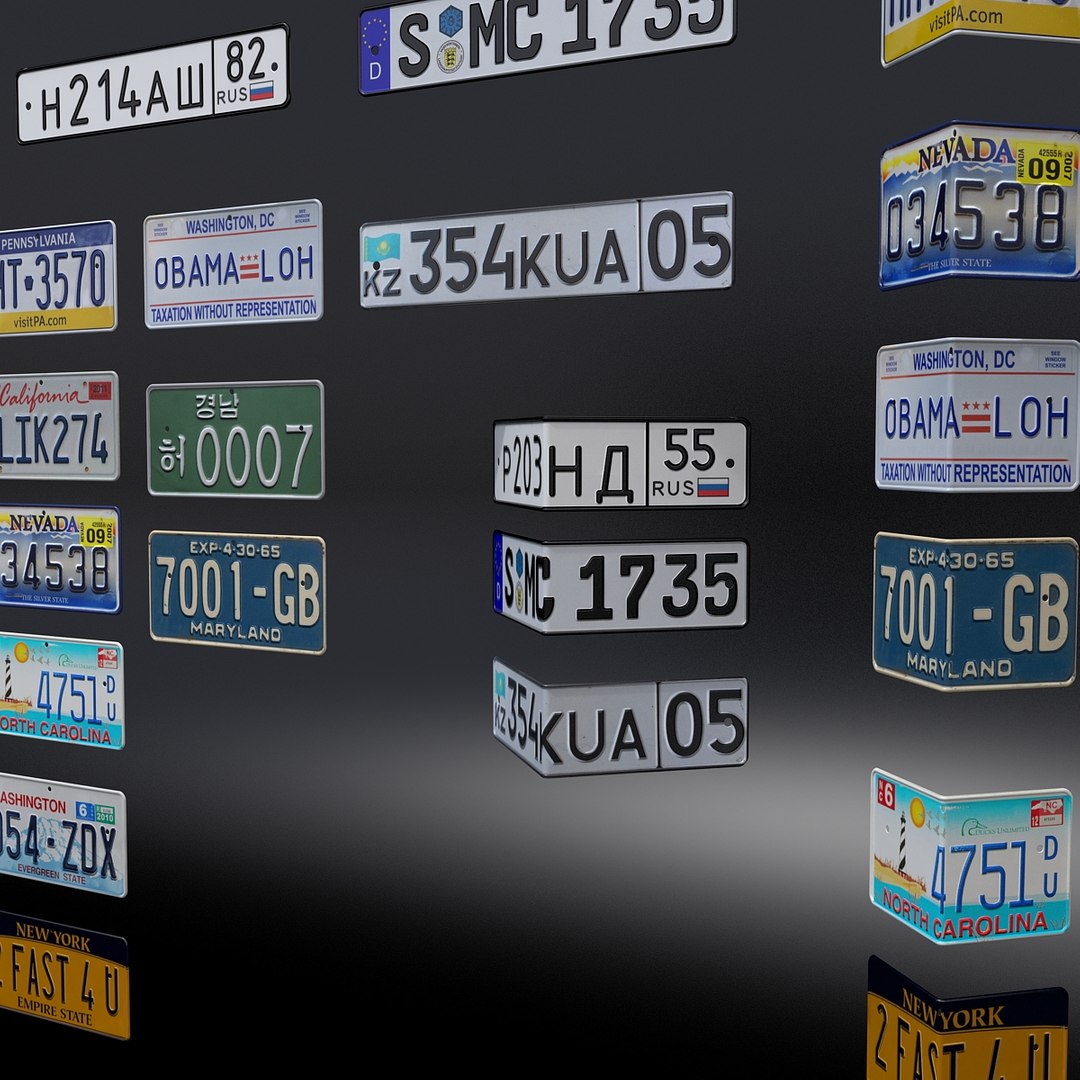 License plate car number 3D - TurboSquid 1152492