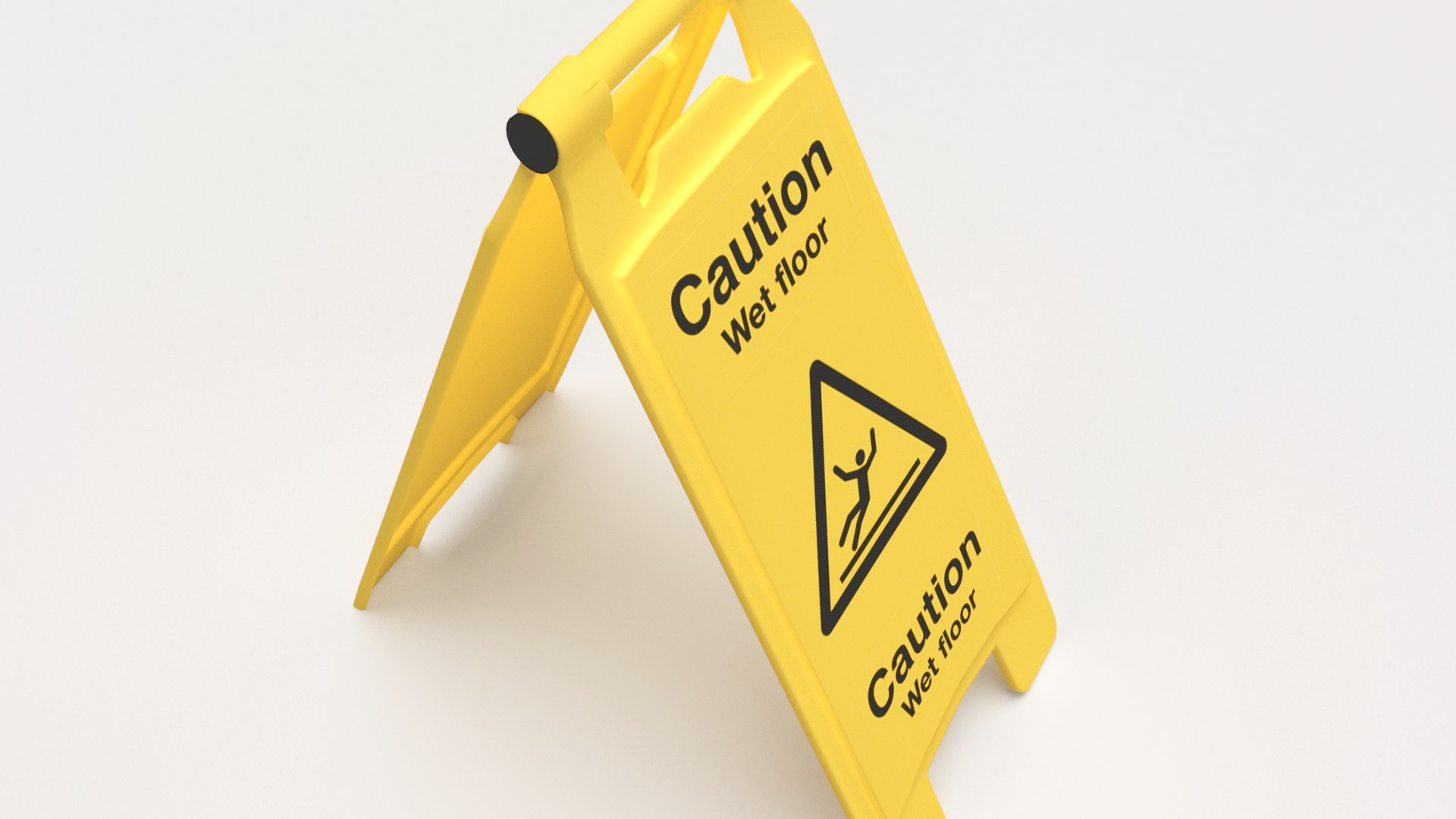 3D Model Wet Floor Sign - With PSD Customisable Texture - 3D Asset ...