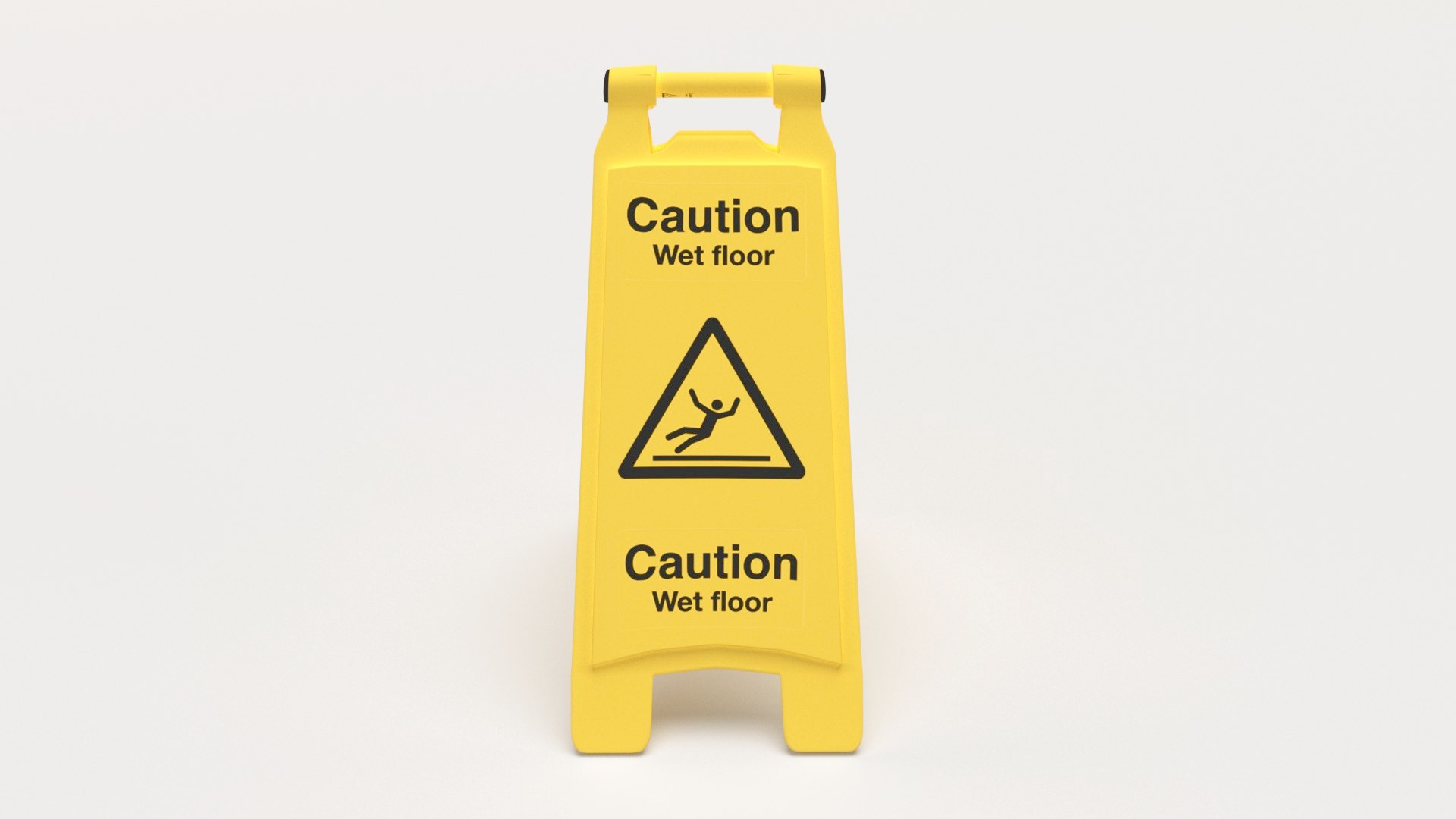 3D Model Wet Floor Sign - With PSD Customisable Texture - 3D Asset ...