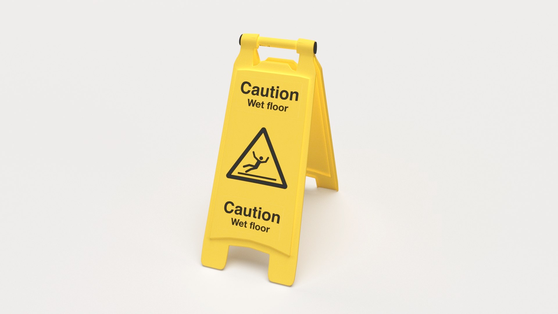 3D Model Wet Floor Sign - With PSD Customisable Texture - 3D Asset ...