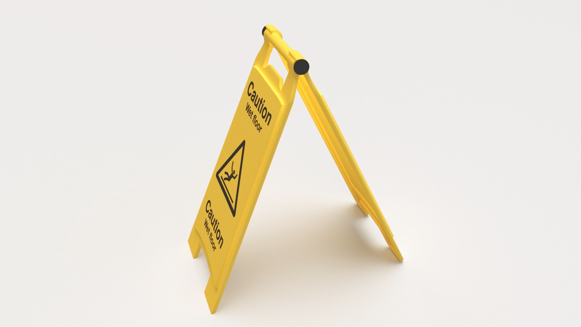 3D Model Wet Floor Sign - With PSD Customisable Texture - 3D Asset ...