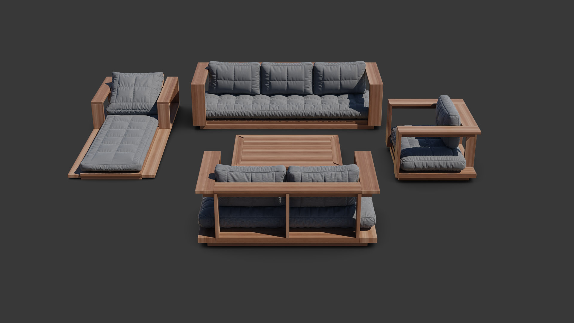 3D Garden Patio Set - Bundle - TurboSquid 2024220