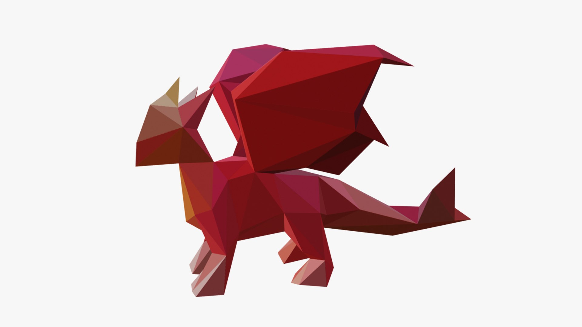 Red Dragon Low Poly Origami Paper 3D - TurboSquid 2216978