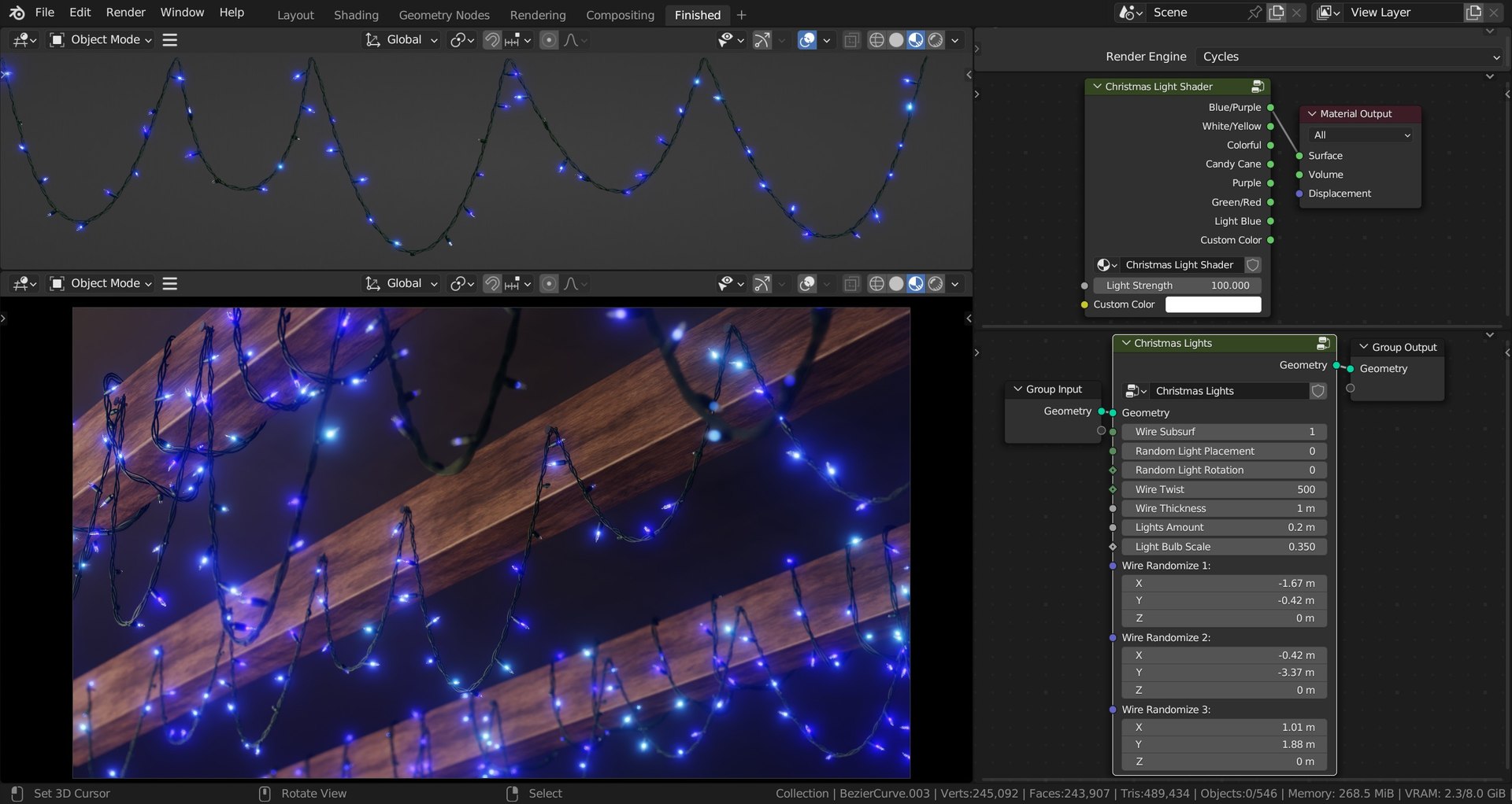 Customizable Christmas Lights - Geometry Nodes Blender 3D Model ...