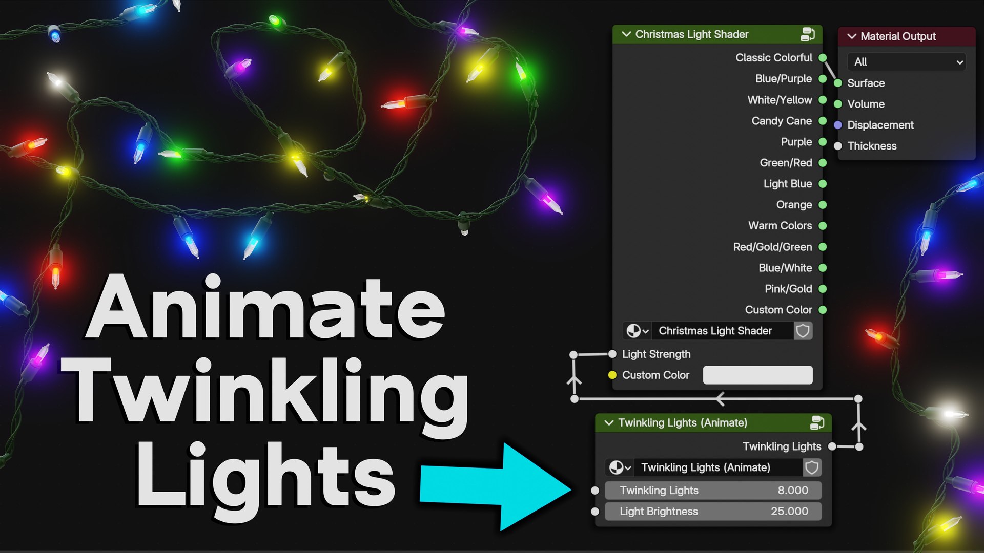 Customizable Christmas Lights - Geometry Nodes Blender 3D Model ...