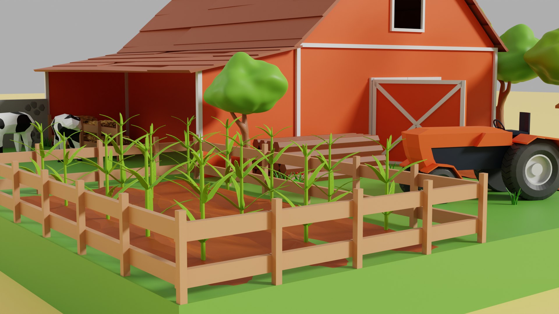 3D Farm Low Poly - TurboSquid 2086579