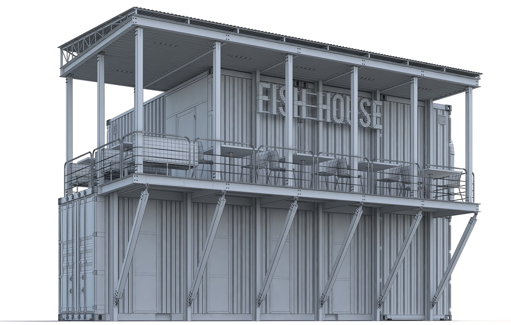 3d Model Container Fish House