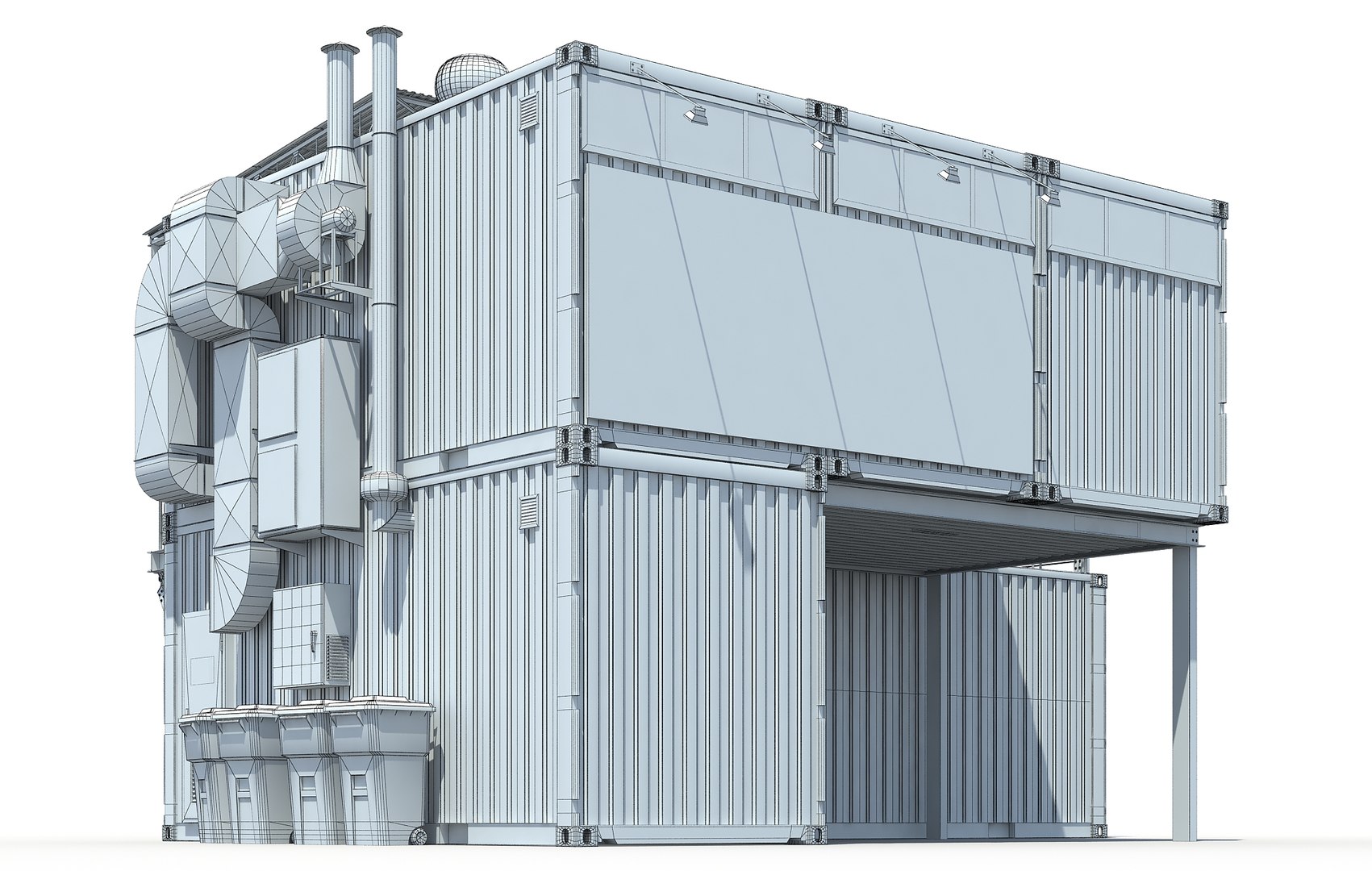 3d Model Container Fish House