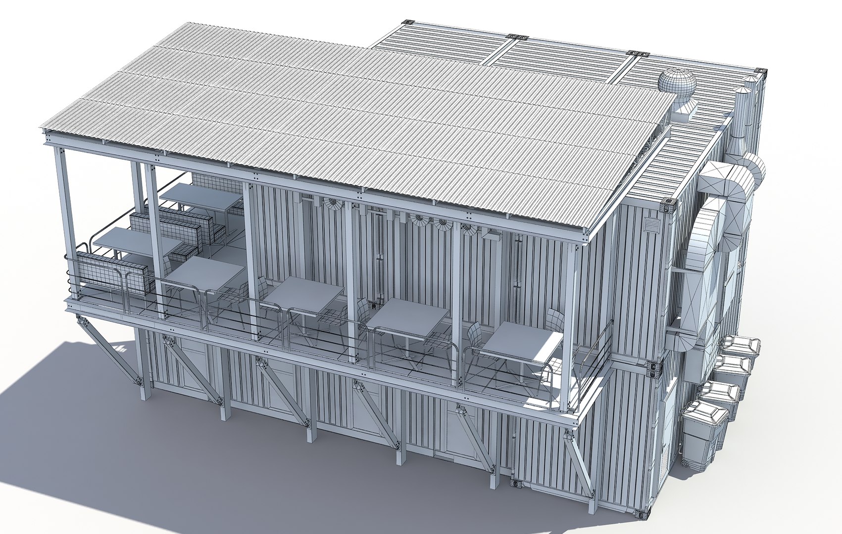 3d Model Container Fish House