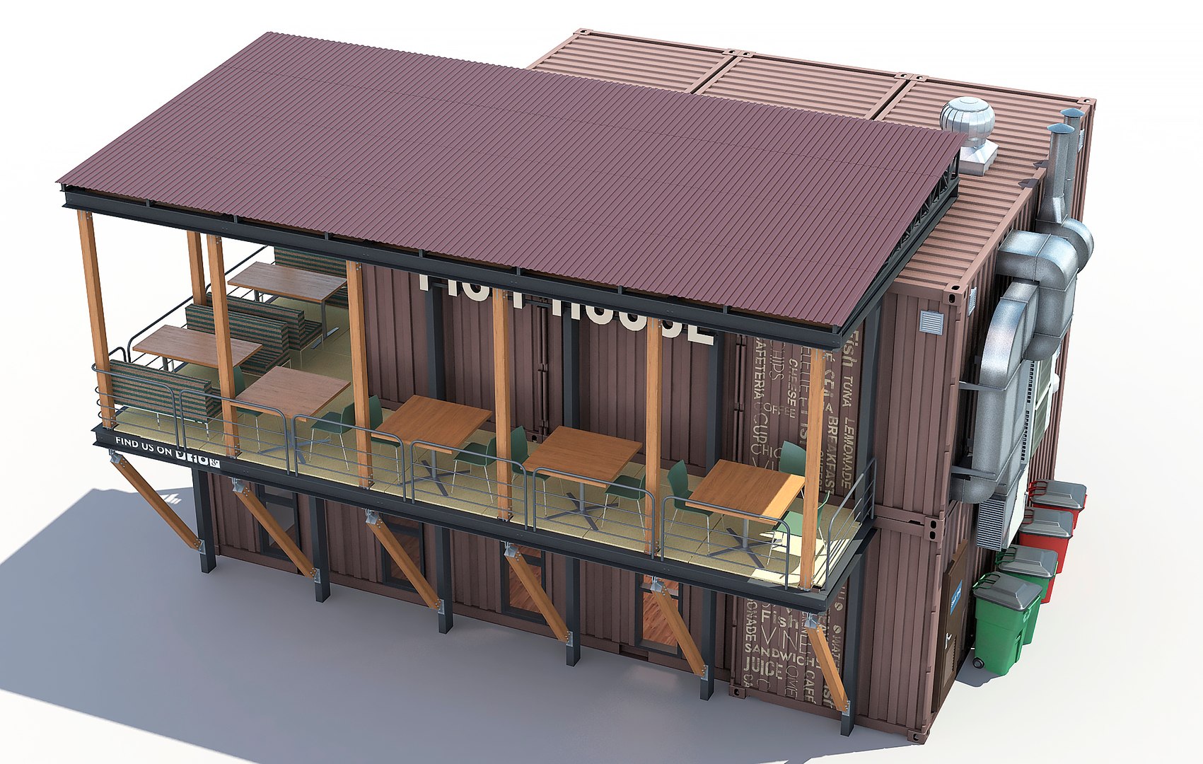 3d Model Container Fish House