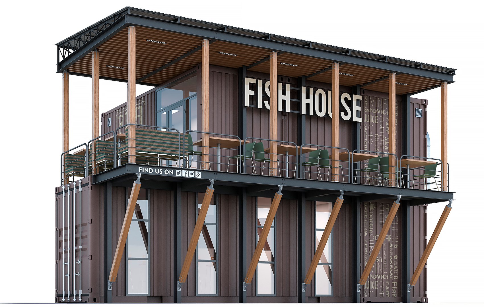 3d Model Container Fish House