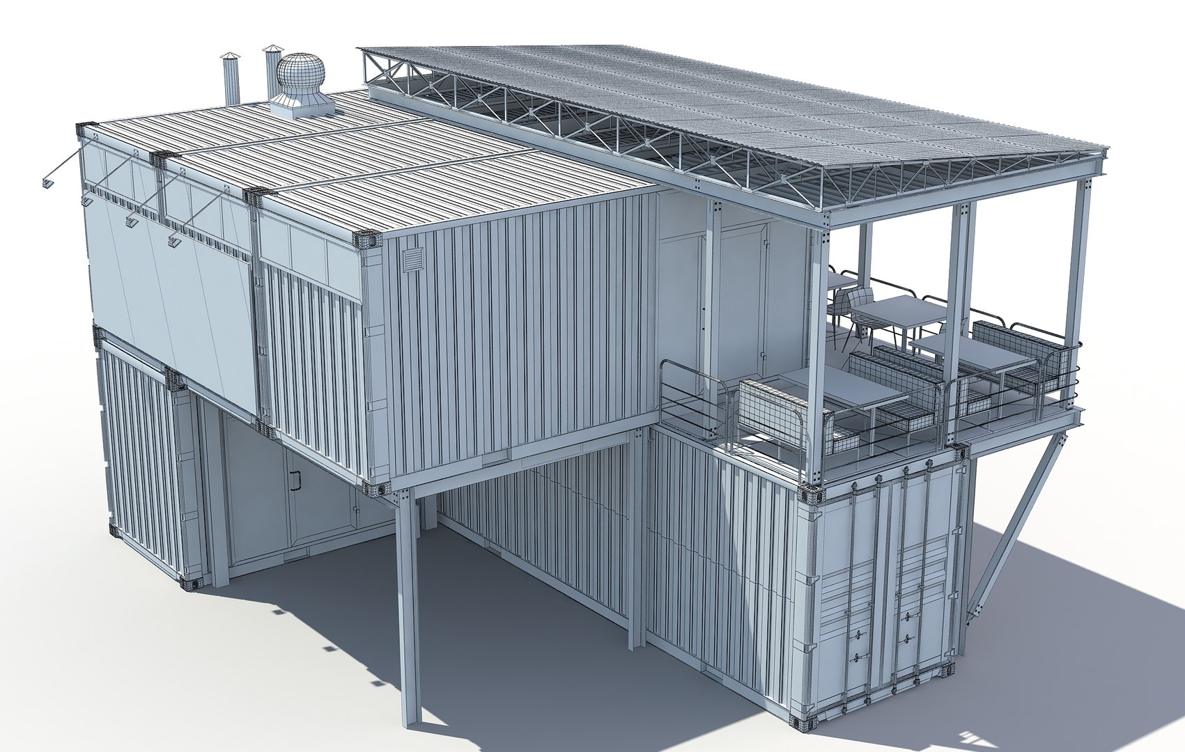 3d Model Container Fish House