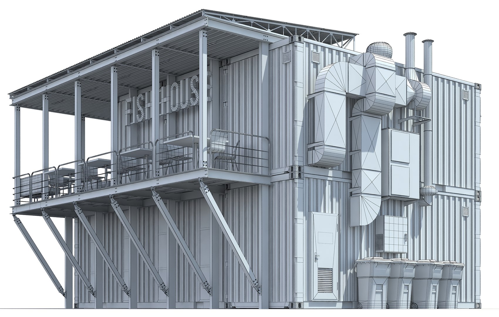 3d Model Container Fish House