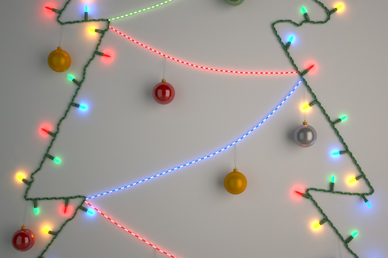 3D Diy Christmas Light Tree - TurboSquid 1359536