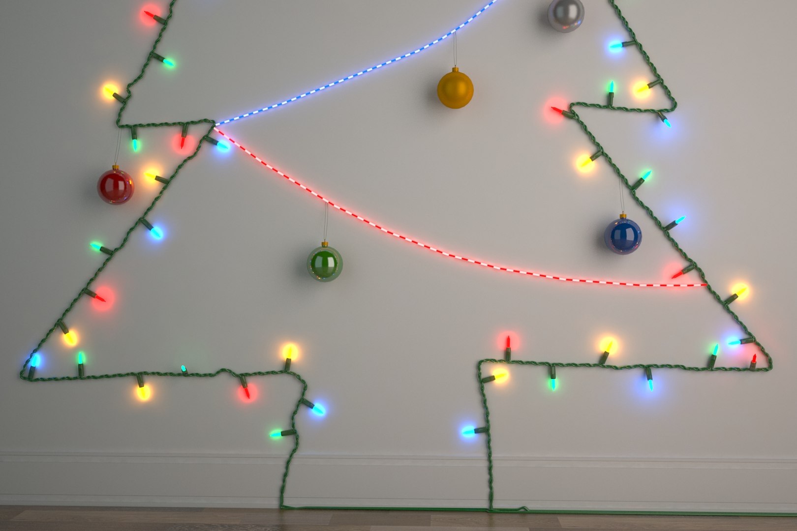 3D Diy Christmas Light Tree - TurboSquid 1359536