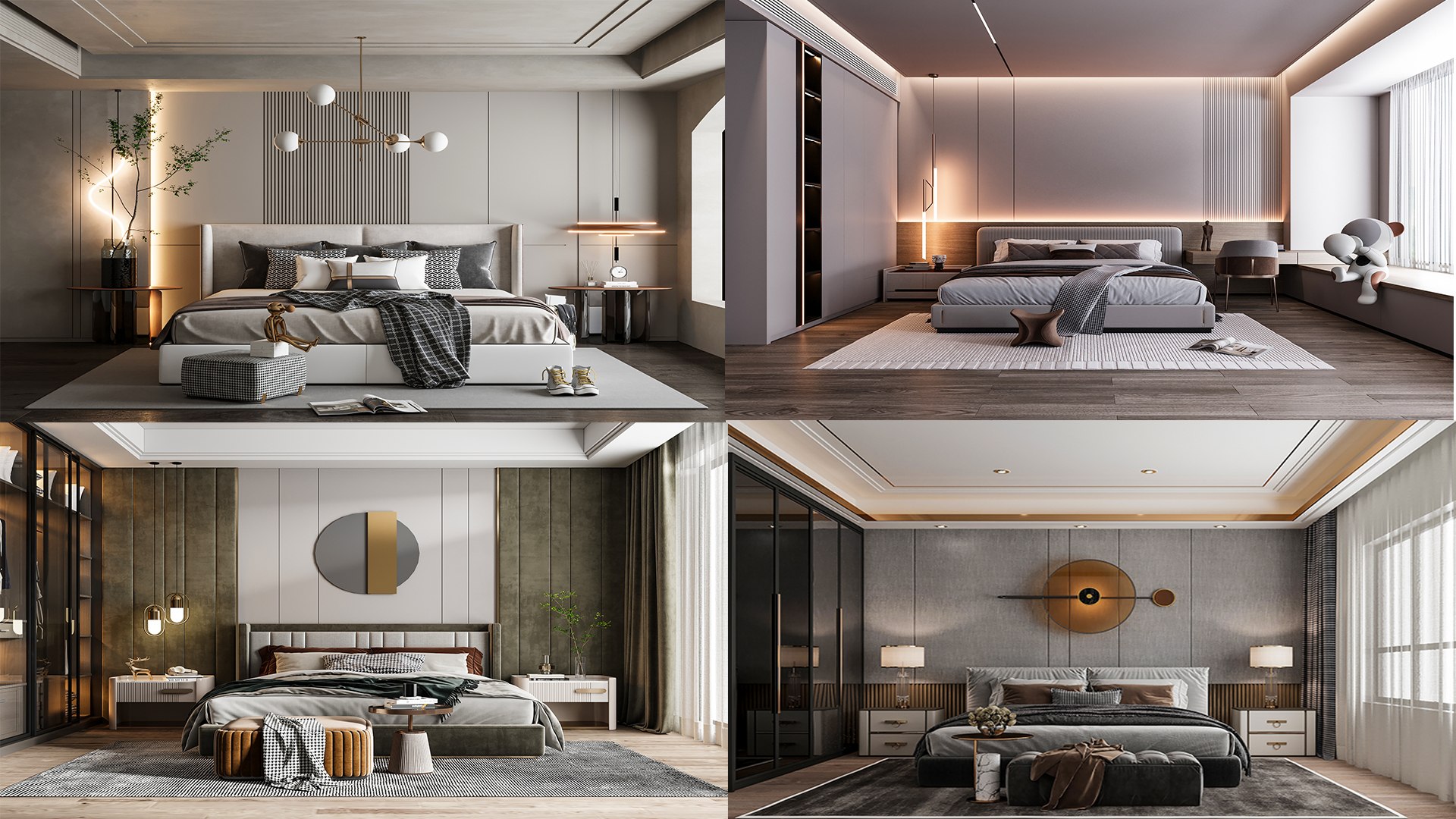 3D 4 Bedroom Interior Design Low-poly 3D model model - TurboSquid 2158156