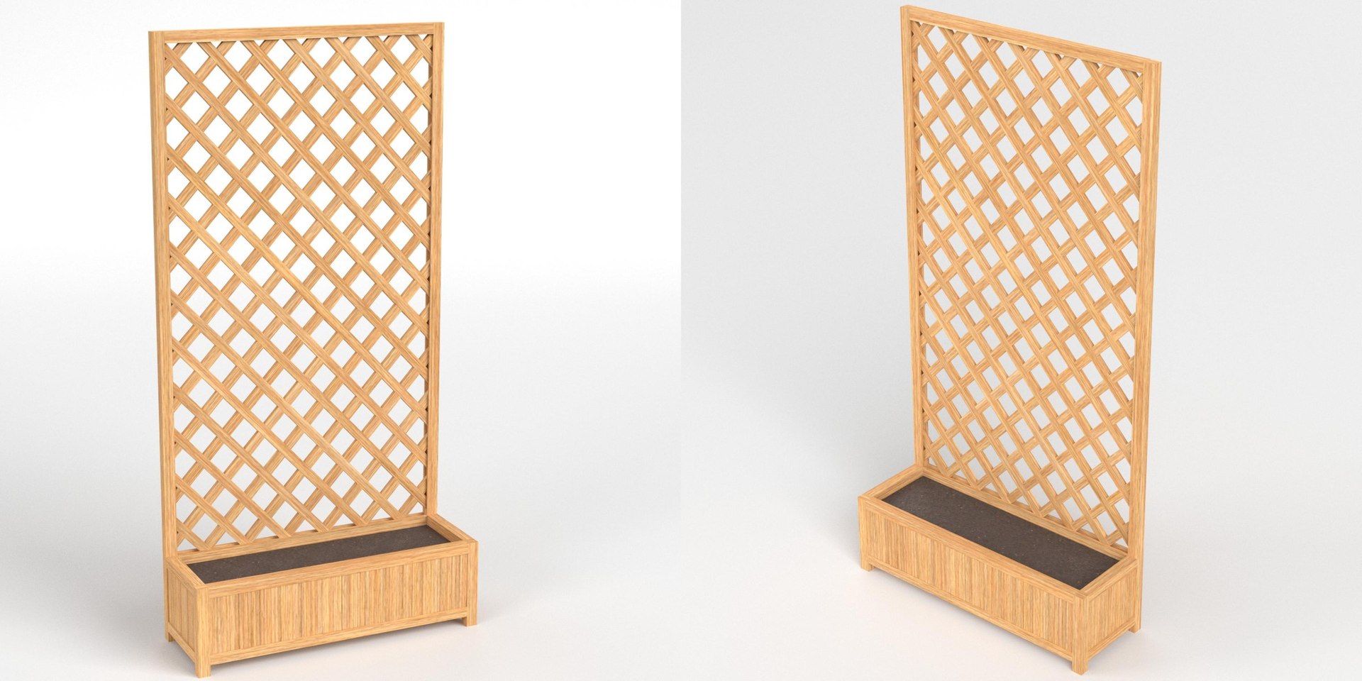 3D Wooden trellis panel with planter - TurboSquid 2060460