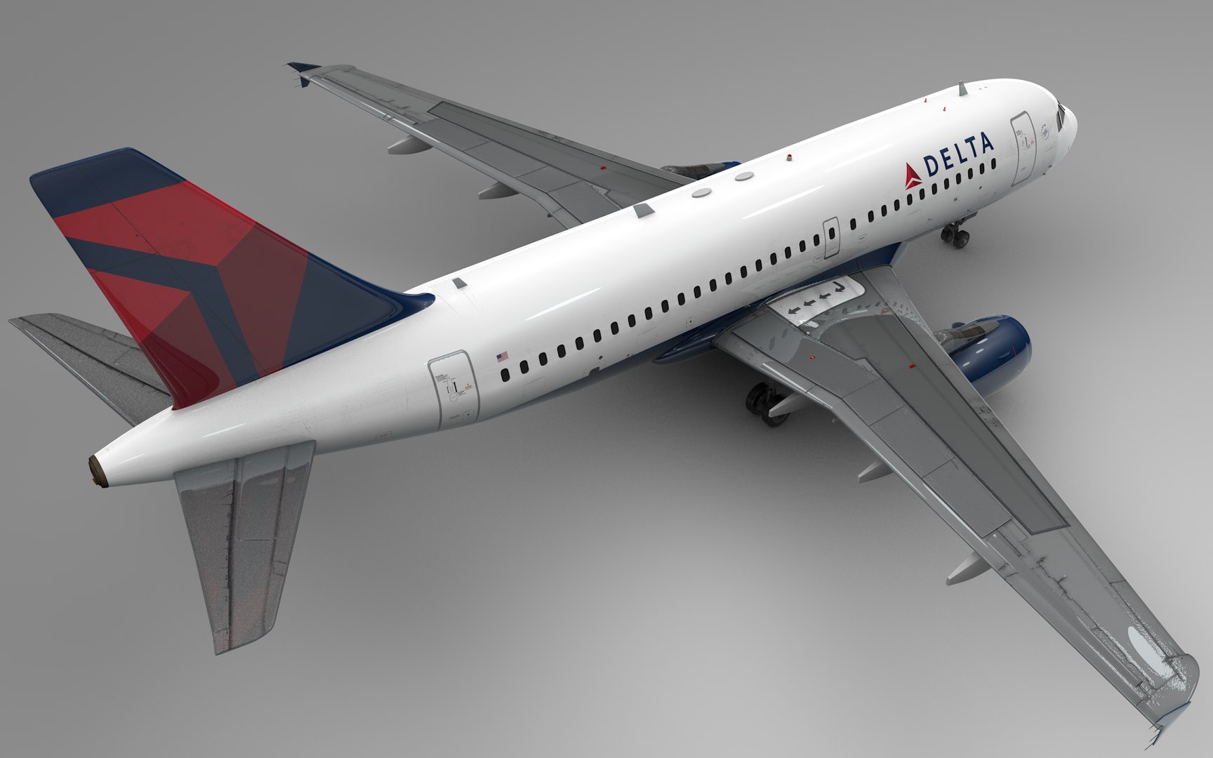 3D Airbus A319-100 DELTA Airlines L1369 - TurboSquid 1735197
