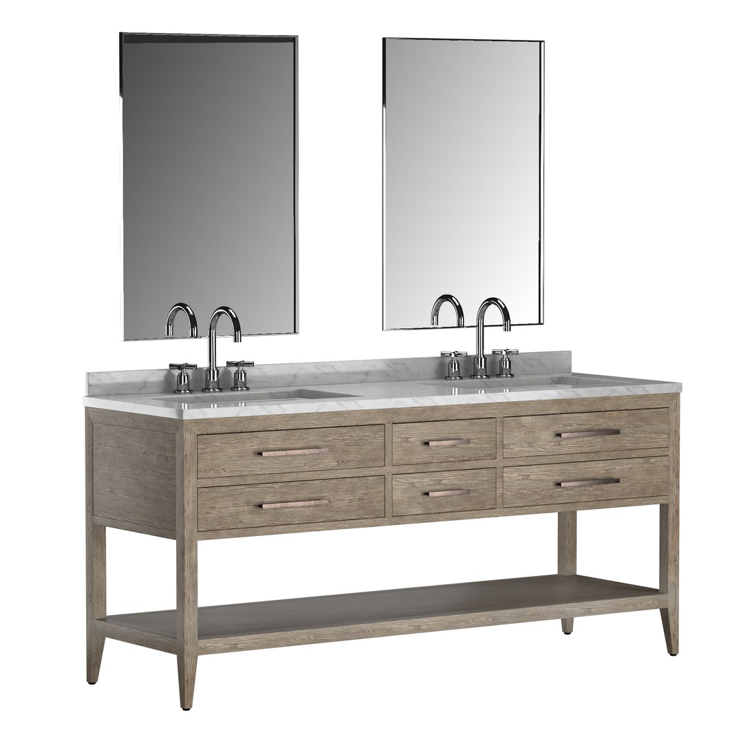 FRENCH CONTEMPORARY DOUBLE WASHSTAND model - TurboSquid 1898167