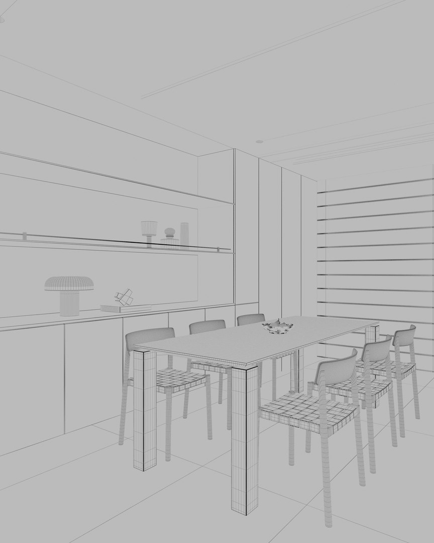 Modern Living Room Dining Room Model - TurboSquid 2406933