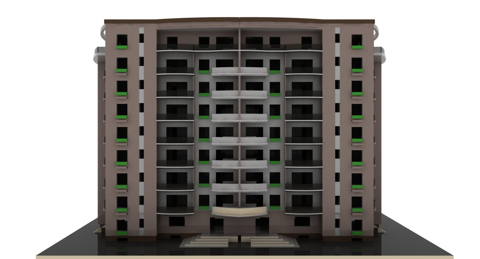 3ds apartment building skp