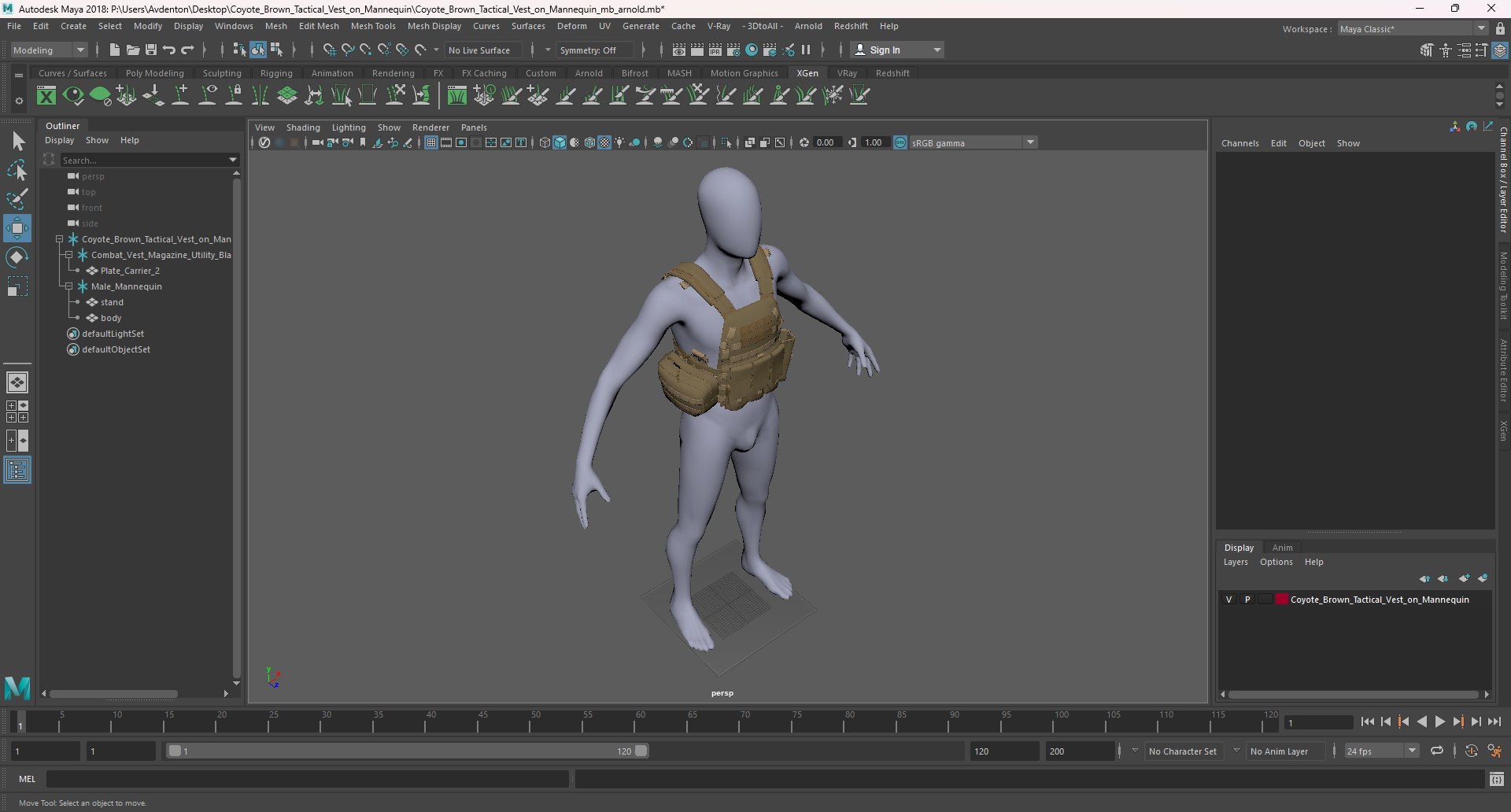 3D Model Coyote Brown Tactical Vest On Mannequin - TurboSquid 2382900